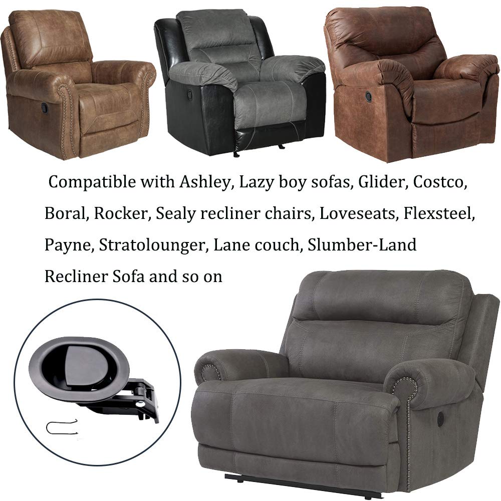 ttmagic Universal Heavy-Duty Metal Sofa Chair Recliner Release Pull Handle Replacement Parts with Cable, Fits Ashley, Lazy Boy and Most Recliner Sofa Brand, Recliner Handle Size 3" x 3.5"