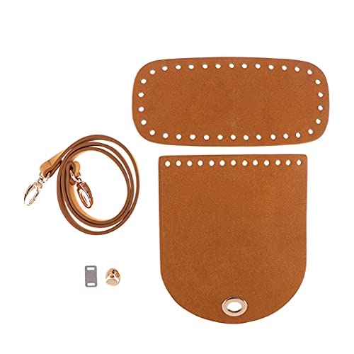 ZYKHD 4Pcs/Set Artificial Leather Shoulder Bag Bottom Strap Replacement for DIY Knitting Crochet Handbag Sewing Accessories (Color : Brown)
