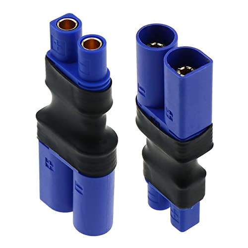 ZZHXSM 2pcs No Wires Connector EC3 Female to EC5 Male Plug Adapter for RC FPV Vehicle Lipo Battery Control Parts DIY
