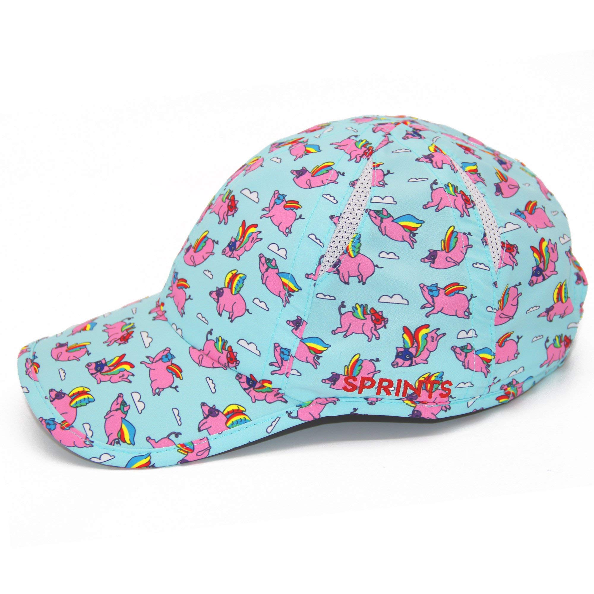 Sprints Flying Pigs Race Day Performance Running Cap | The Lightweight, Quick Dry, Sport Hat Sky-Blue, One Size