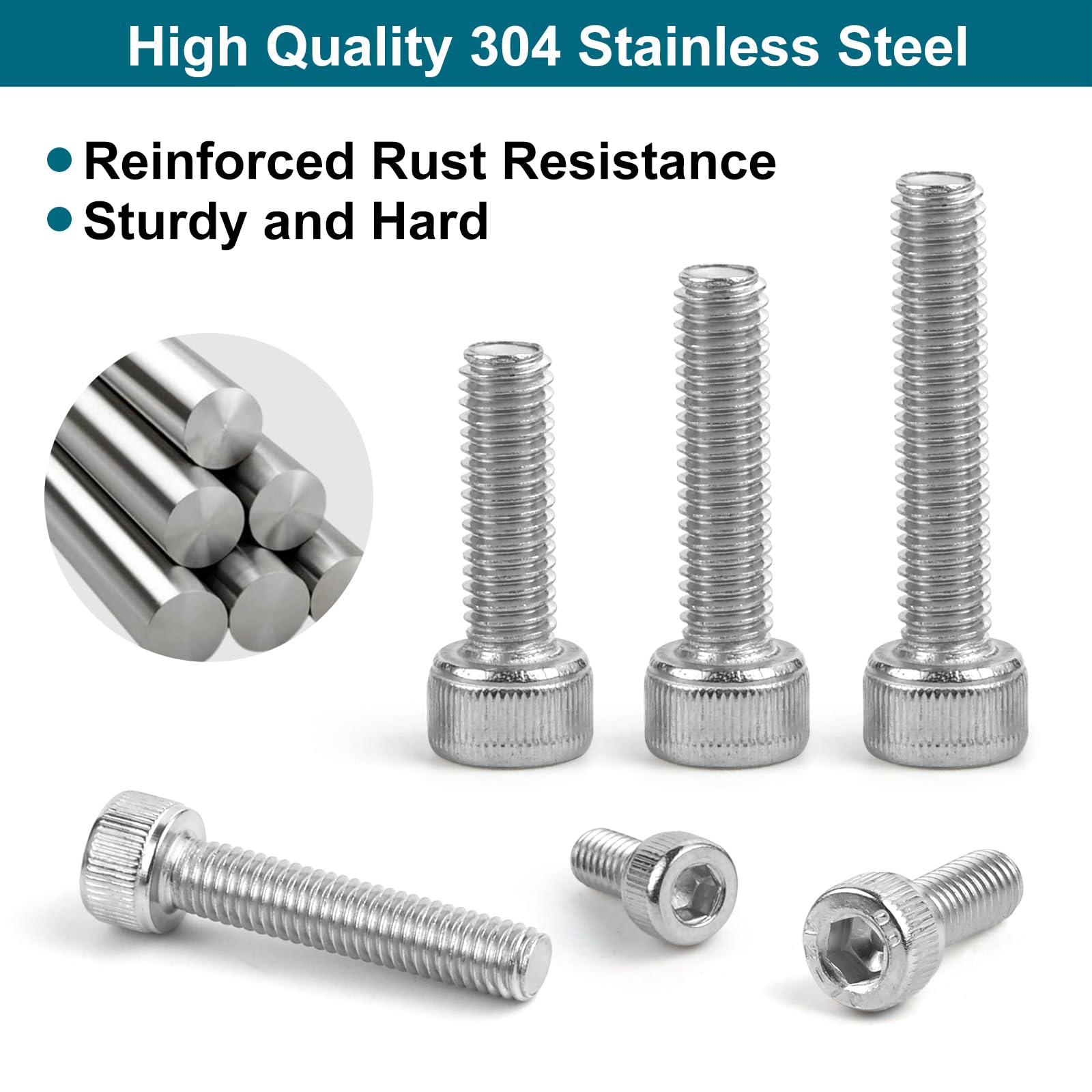 SATANTECH 1600Pcs Metric Screw Assortment,M2 M3 M4 M5 Metric Bolt Assortment,304 Stainless Steel Metric Machine Screws,Hex Socket Head Cap Screws Nuts and Bolts Assortment Kit with Flat & Lock Washers