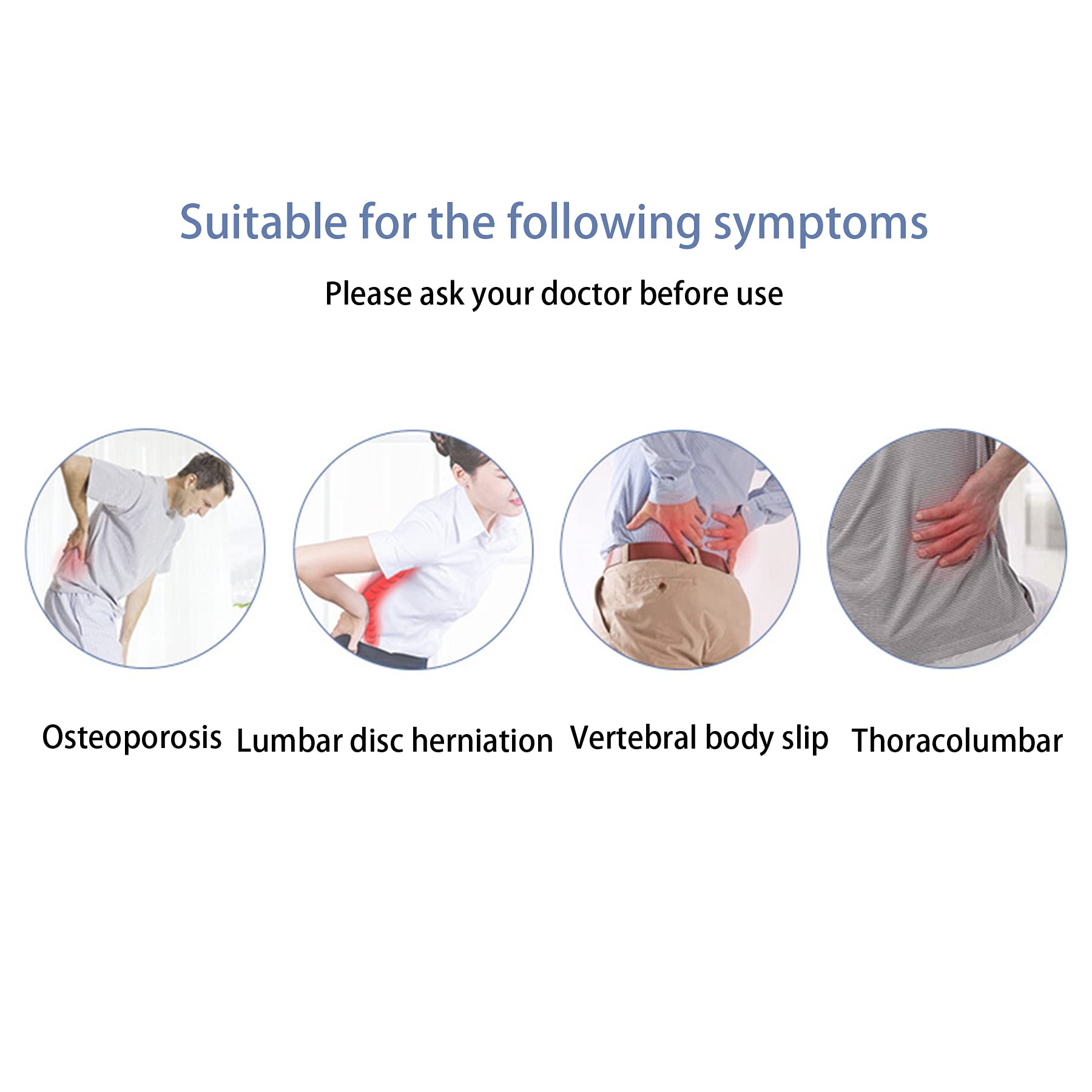 WILLQ Lumbar Spine Orthosis Adjustable Thoracolumbar Fixed Orthosis for Mild Scoliosis Post Surgery Support ​for Back Pain Relief Injury Recovery ​Fixed Support Scoliosis Posture Adjuster,Extralarge