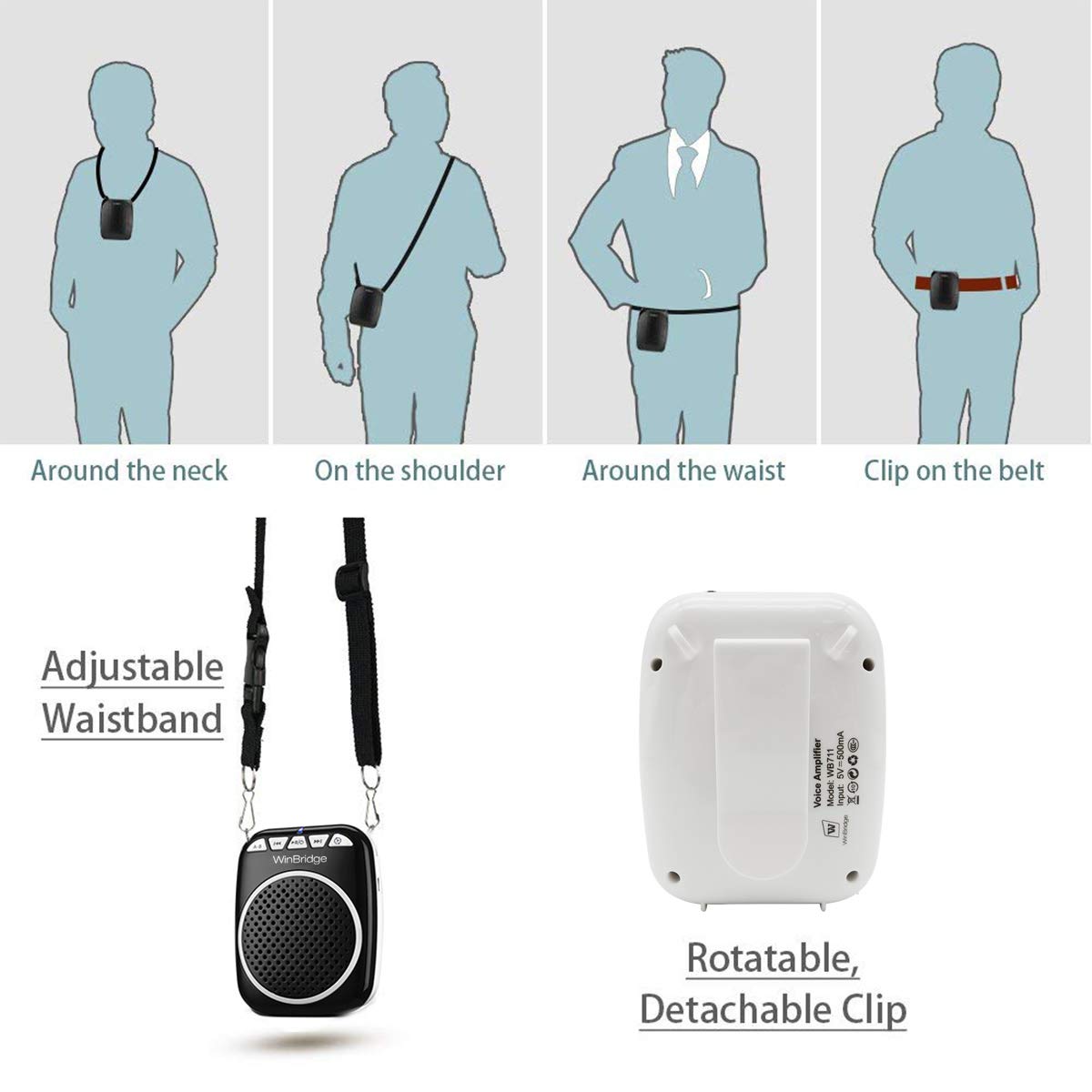 WinBridge voice amplifier and lapel microphone bundle