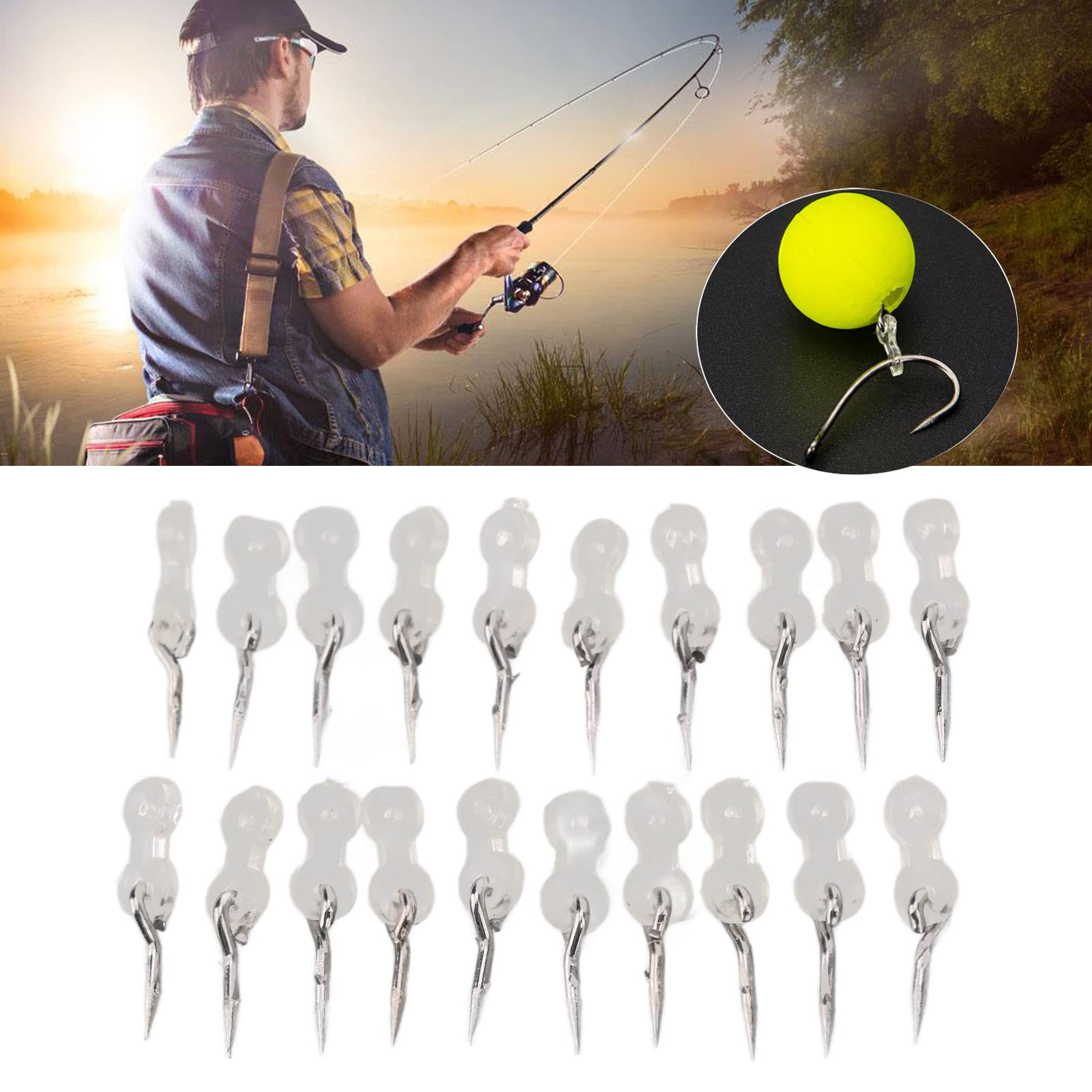 VGEBY Float Bait Needles,20Pcs White Floating Fishing Carp Lures Fish Gear Supplies Accessories Bait Needle Fish for Making Rigs (7mm) Other Fishing Tools and Accessories