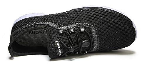SUOKENI Women's Quick Drying Slip On Water Shoes for Beach or Water Sports Ultralight Walking Shoes Black/White,Size:US 10/EU 41