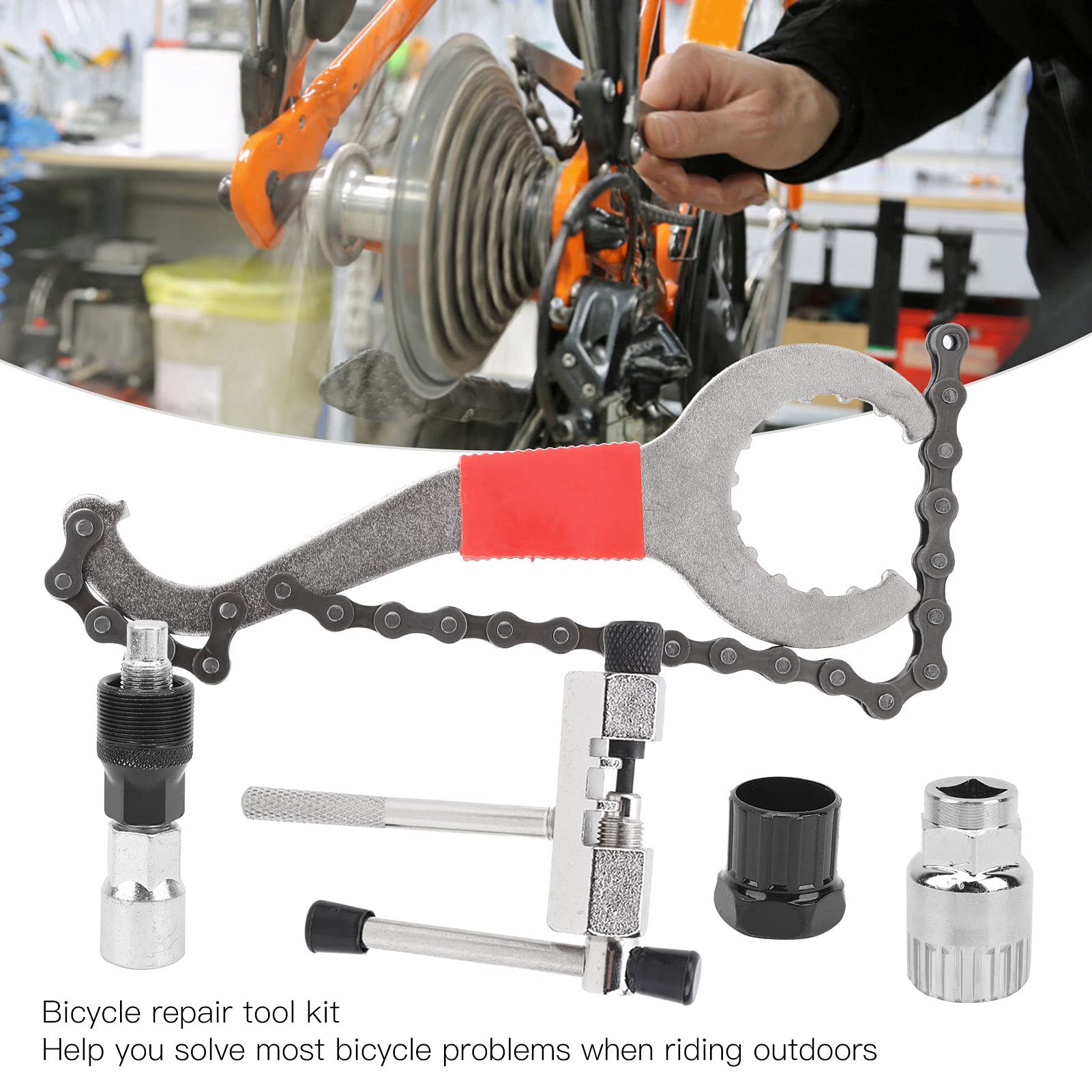 WNSC Puller Bicycle Repair Tools, Flywheel Tool Kits Self Bike Crank Puller Compact Size Professional for Mountain Bike for Road Bike
