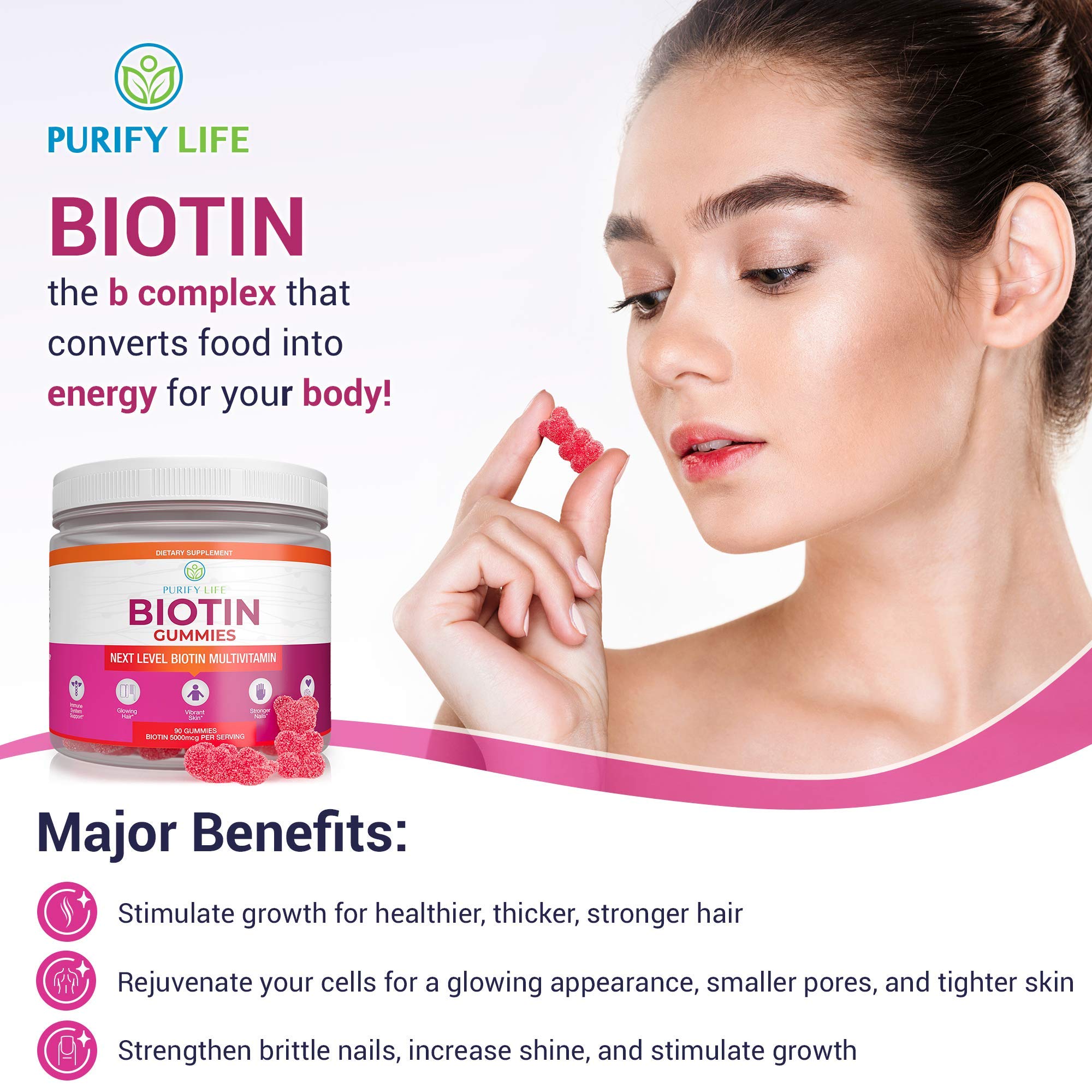 Purify Life Marine Collagen, Biotin, & Vegan Collagen Bundle, Gummies for Hair Skin and Nails (Bulk - 90 Chews), Joint Care Vitamin, Immune Support, Beauty, Detox & Cleanse, Replace Capsules, Pills