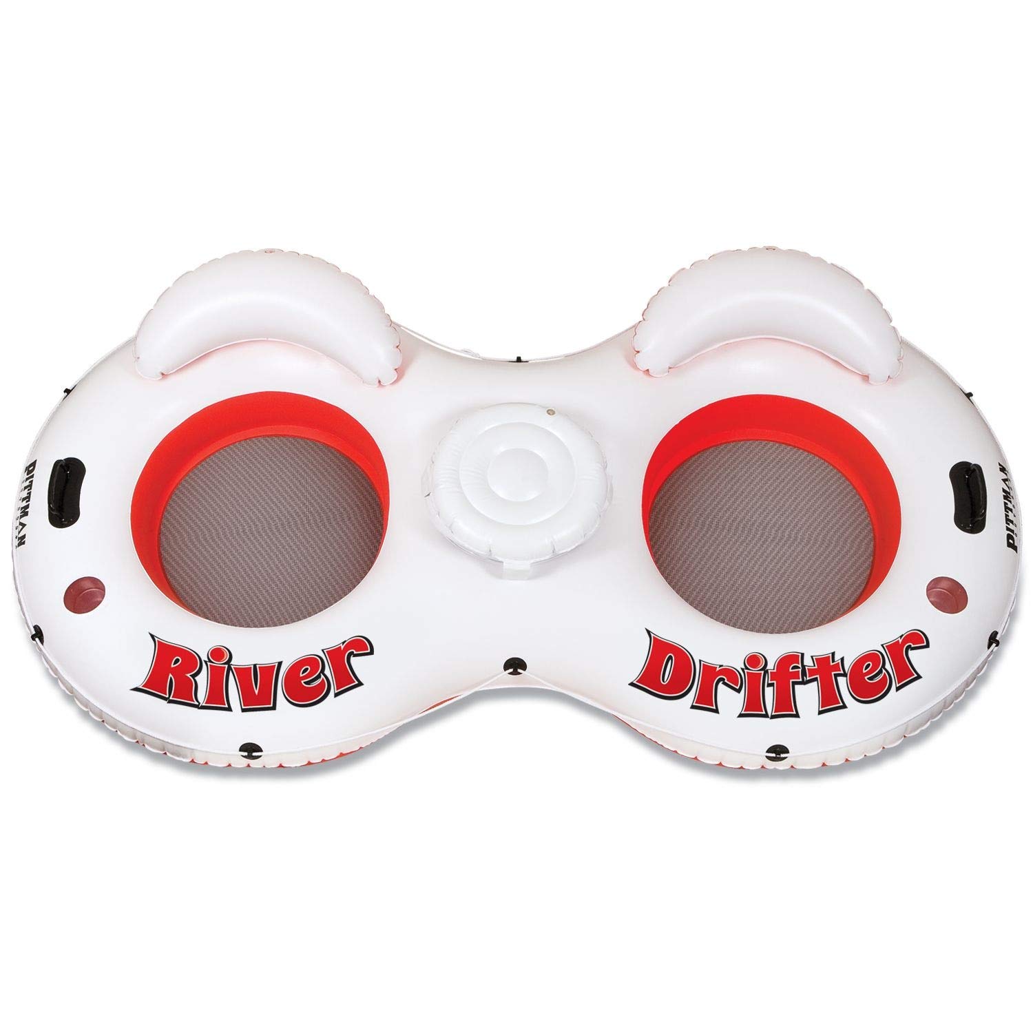 Pittman Outdoors River Drifter Inflatable Water Float Tube with Ice Chest Cooler, 2 Person