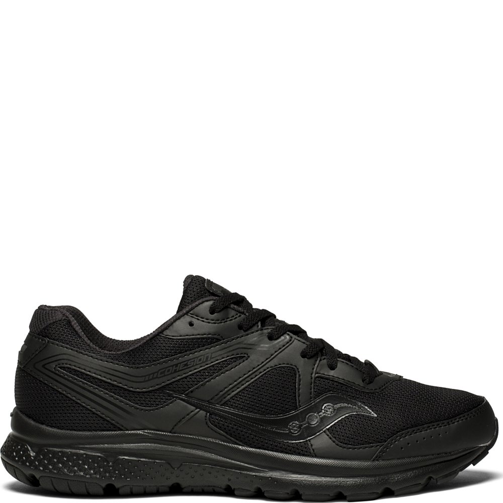 Saucony Men's Cohesion 11 Running Shoe, Black, 11.5 Wide US