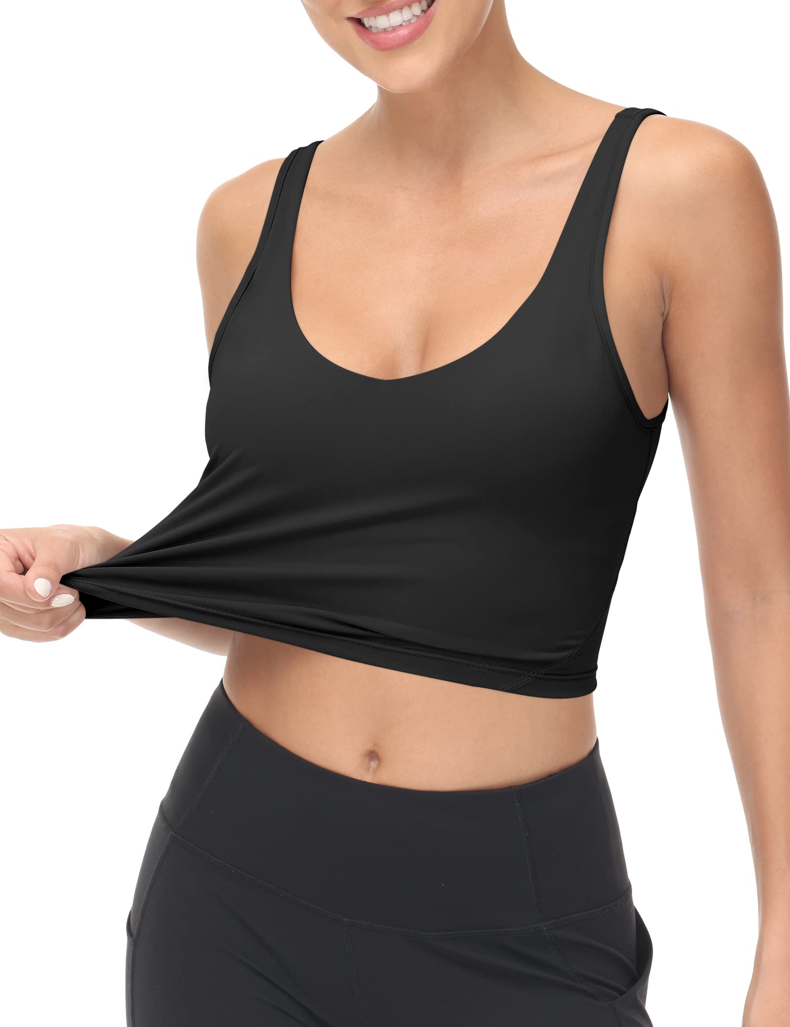 UrKeuf Women's Sports Bra Wirefree Padded Support Yoga Bras Gym Workout Running Tank Tops
