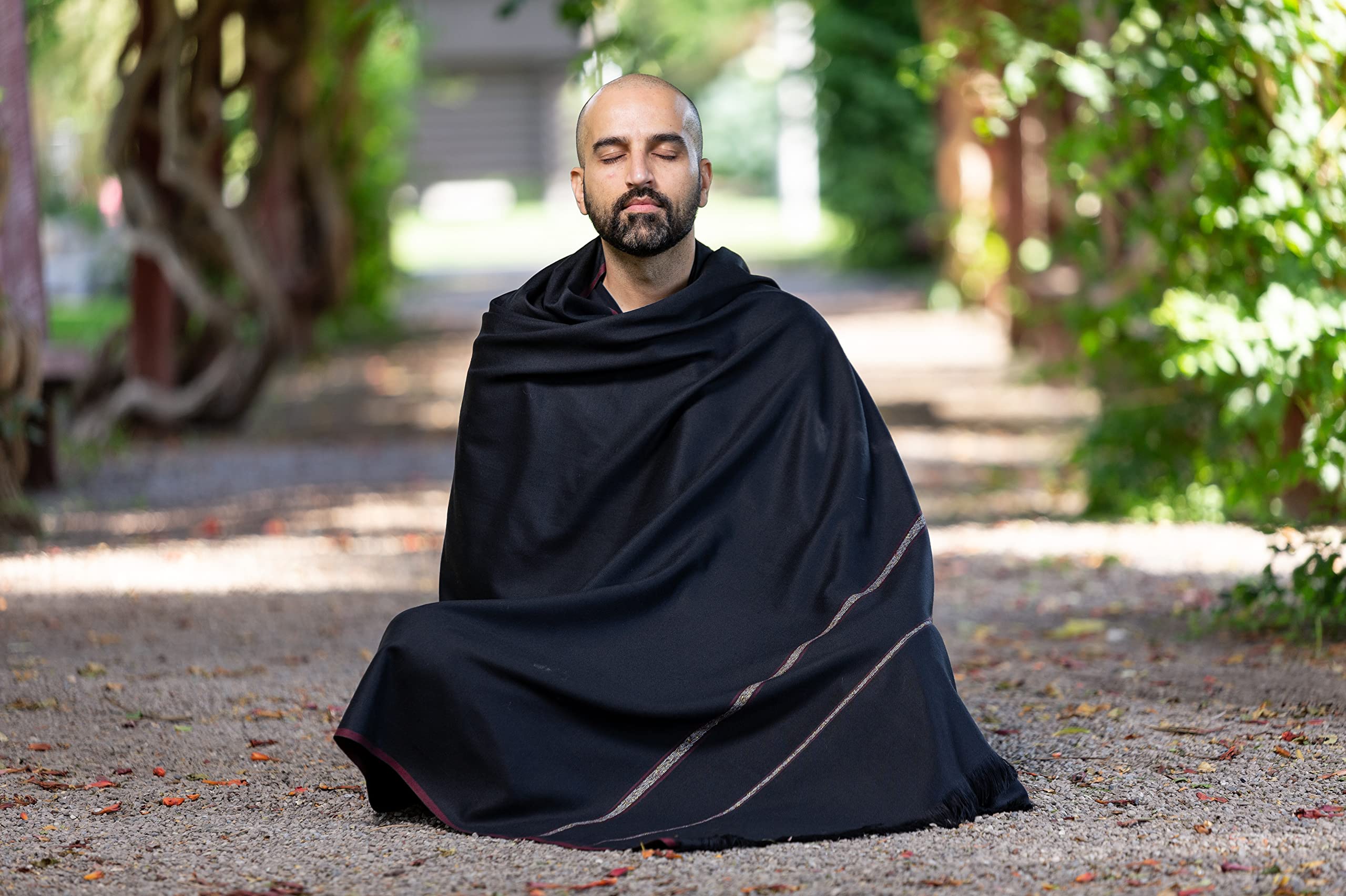 Om Shanti Crafts Meditation or Prayer Shawl or Plain Blanket, Wool Shawl/Wrap, Oversize Scarf. Unisex