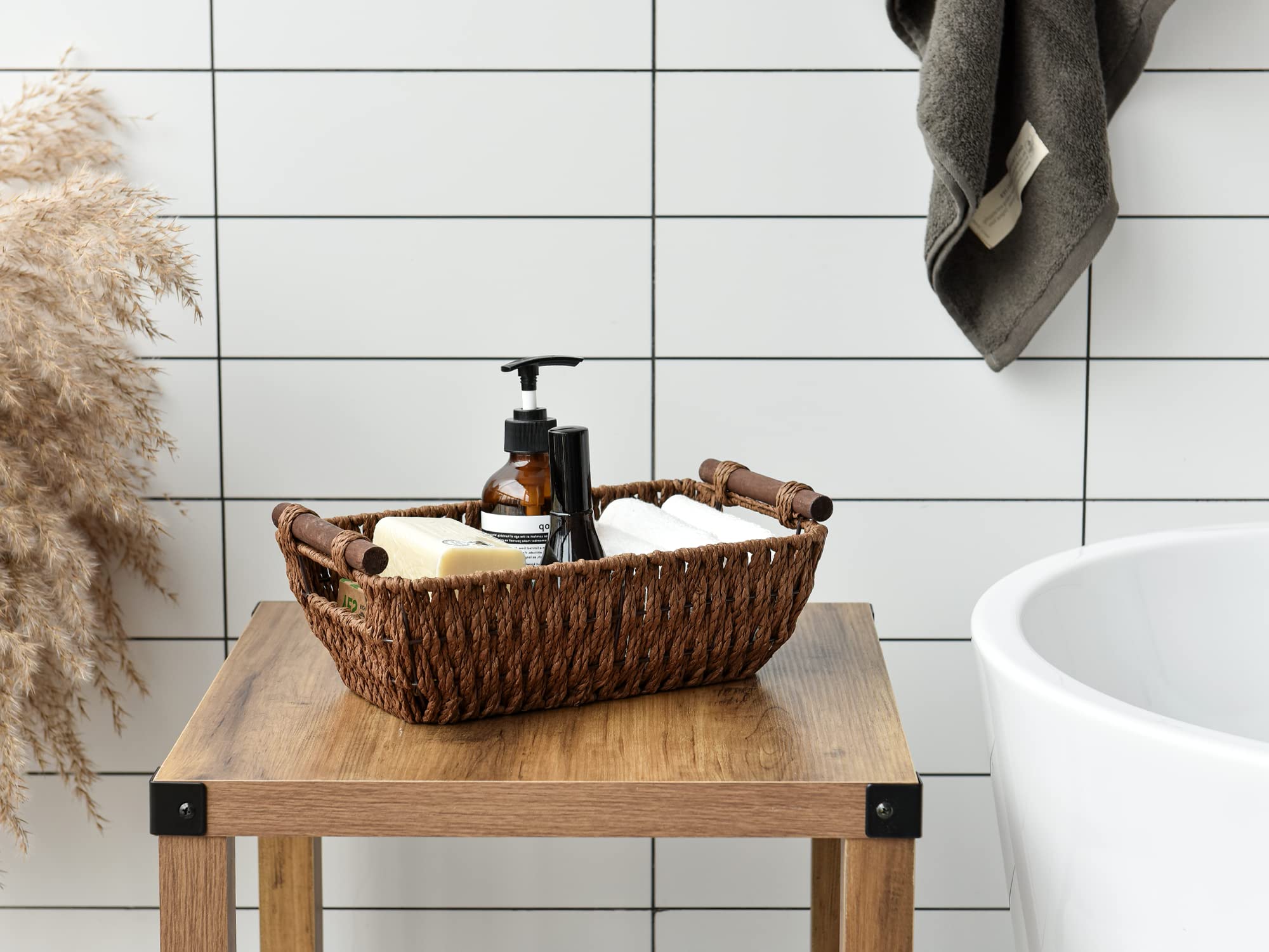 StorageWorks Round Paper Rope Storage Baskets