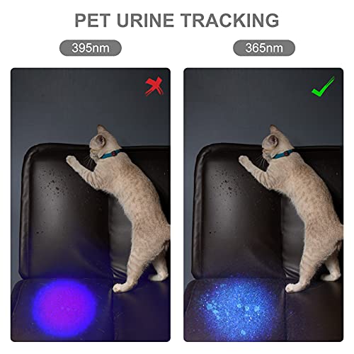 UWAYLITE V2 365nm Black Light UV Flashlight with 3 LED, Rechargeable 2 in 1 LED Tactical Flashlight for pet Urine Detection, Resin Curing, Rockhounding