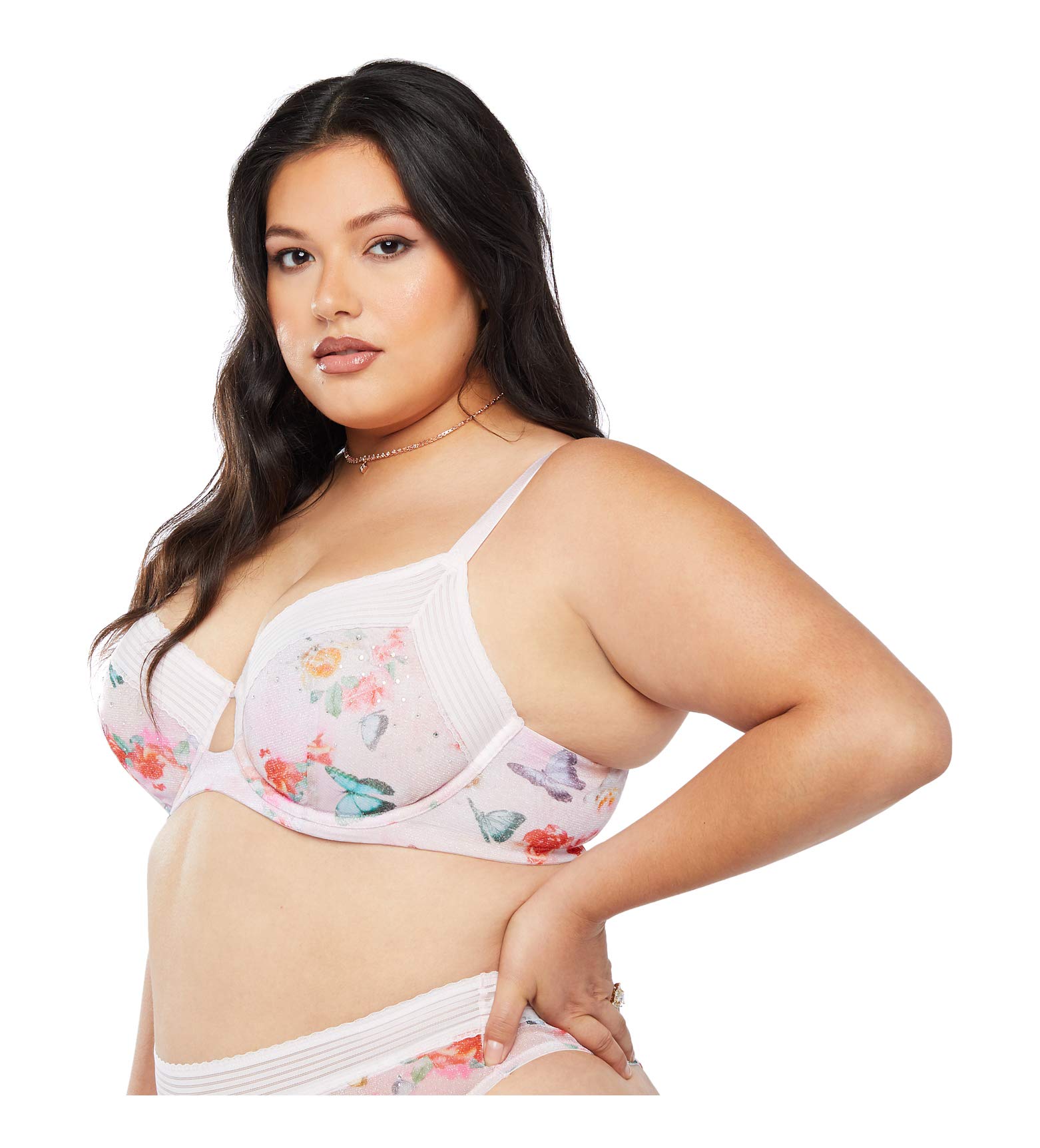 Savage X Fenty, Women's, Curvy Garden Of Eden Unlined Bra, Floral Butterfly Print, 42D