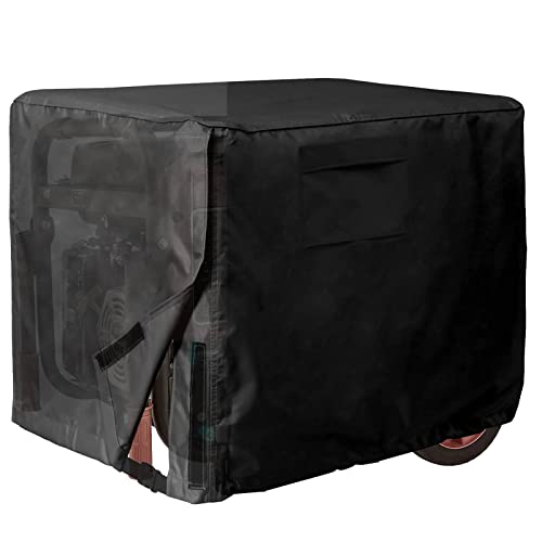 WOMACO Generator Covers Waterproof Dustproof Heavy Duty Universal Durable Portable Outdoor Generator Cover Protector for 2200-5000 Watt Generators (38”L x 28”W x 30”H, Black)