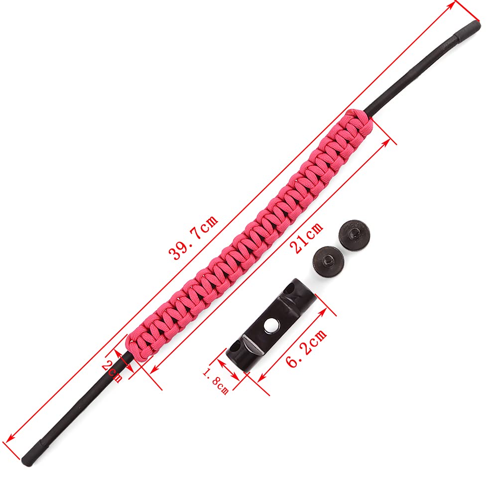 SHARROW Archery Bow Wrist Sling Hunting Wrist Sling Compound Bow Wrist Rope Target Hunting Accessory Band Strap Adjustable Braided Strap Rope (Orange)