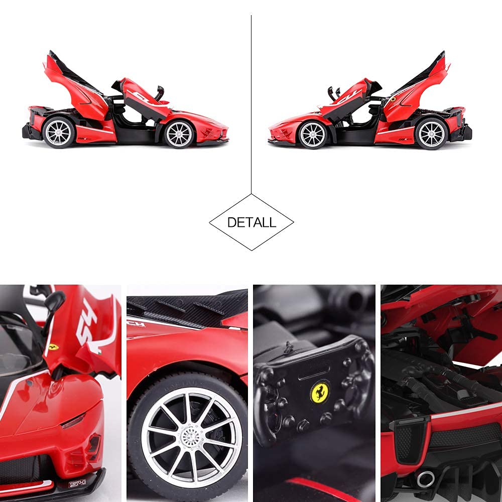 RASTAR RC Car Kits to Build, 1/18 Ferrari FXX-K EVO Supercar Assembly Building Kit with Remote Controller, 92PCs, STEM Kits for Kids and Adult, Ages 8+