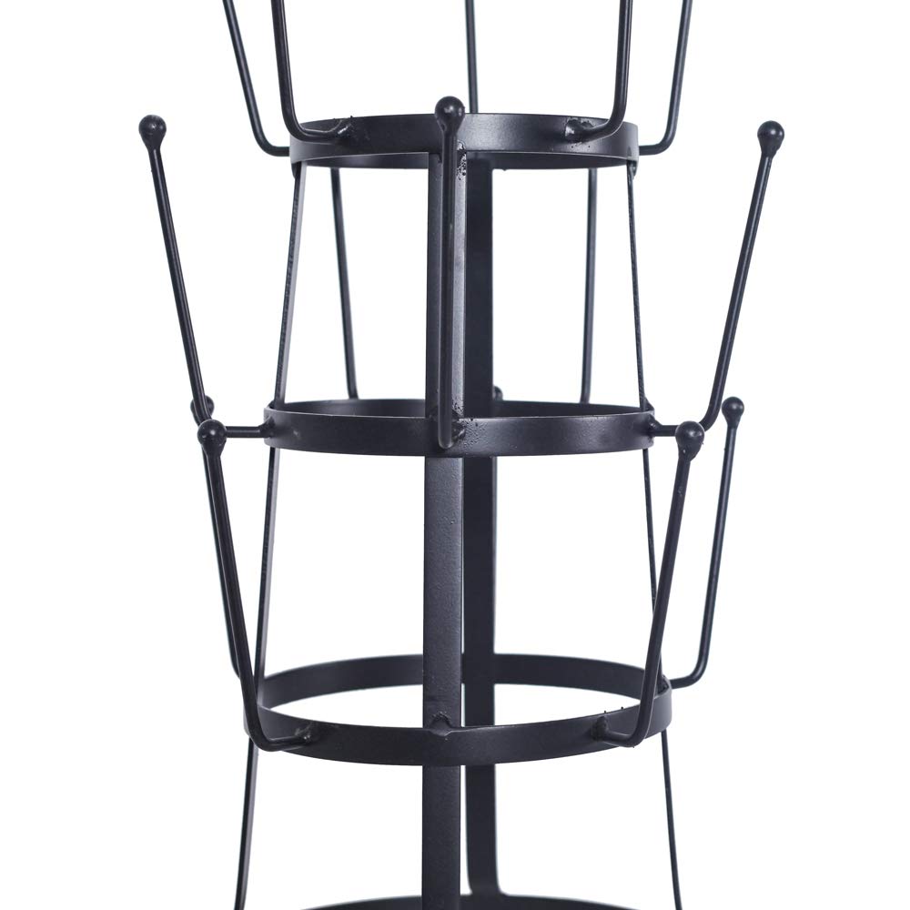 Storage Shelf, Stylish Steel Mug Tree Holder Organizer Rack Stand (Black) (US Stock)
