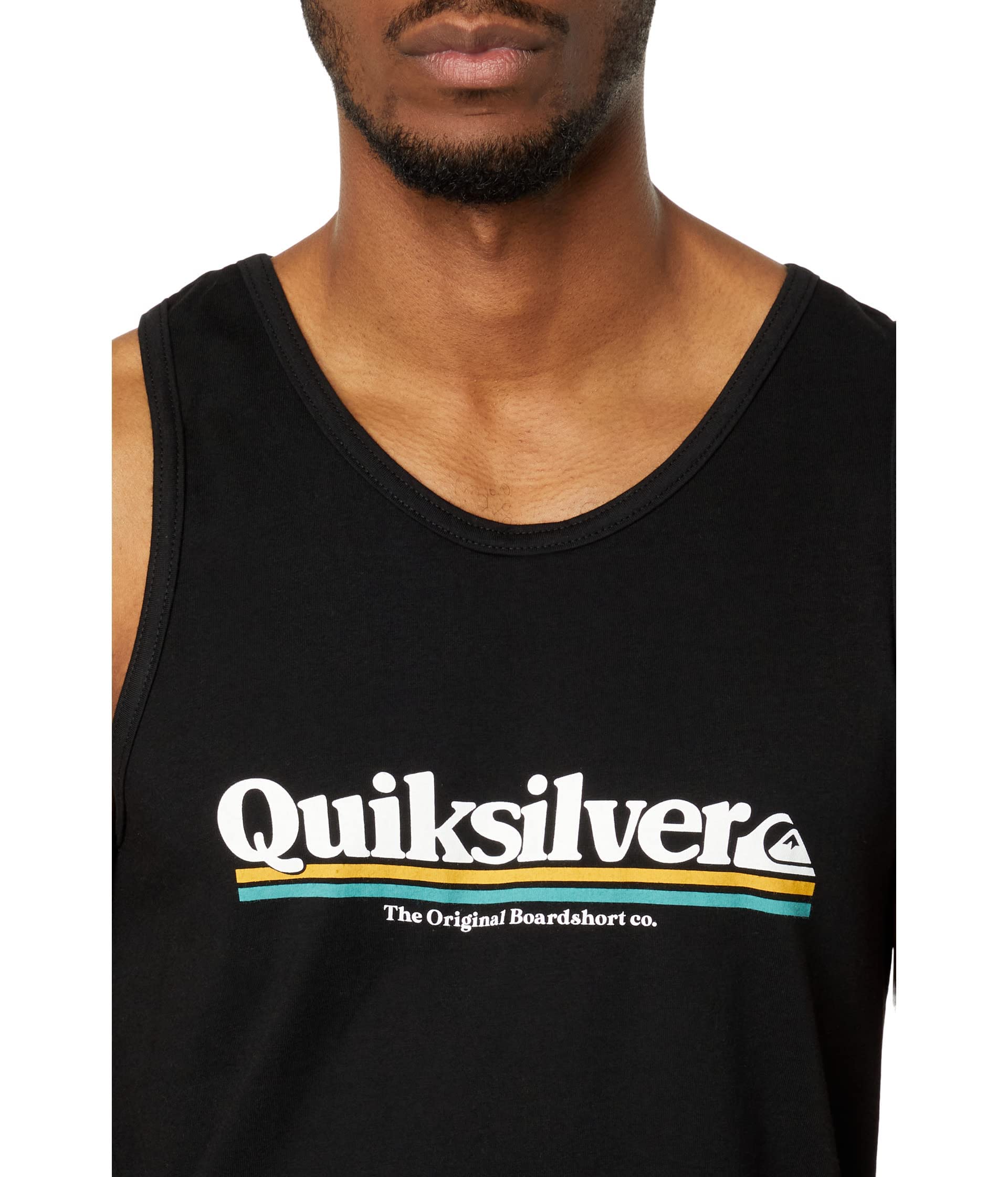 Quiksilver Men's Beetween The Line Tank Tee Shirt, Black, Medium