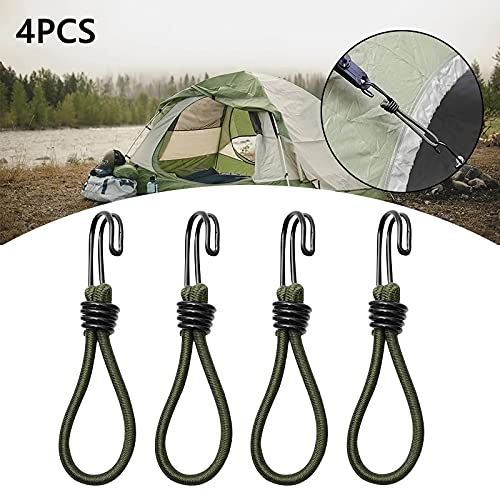 UXZDX CUJUX 4Pcs Outdoor Elastic Tent Bungee Rope Camping Canopy Luggage Stretch Buckle Ground Nail Strap