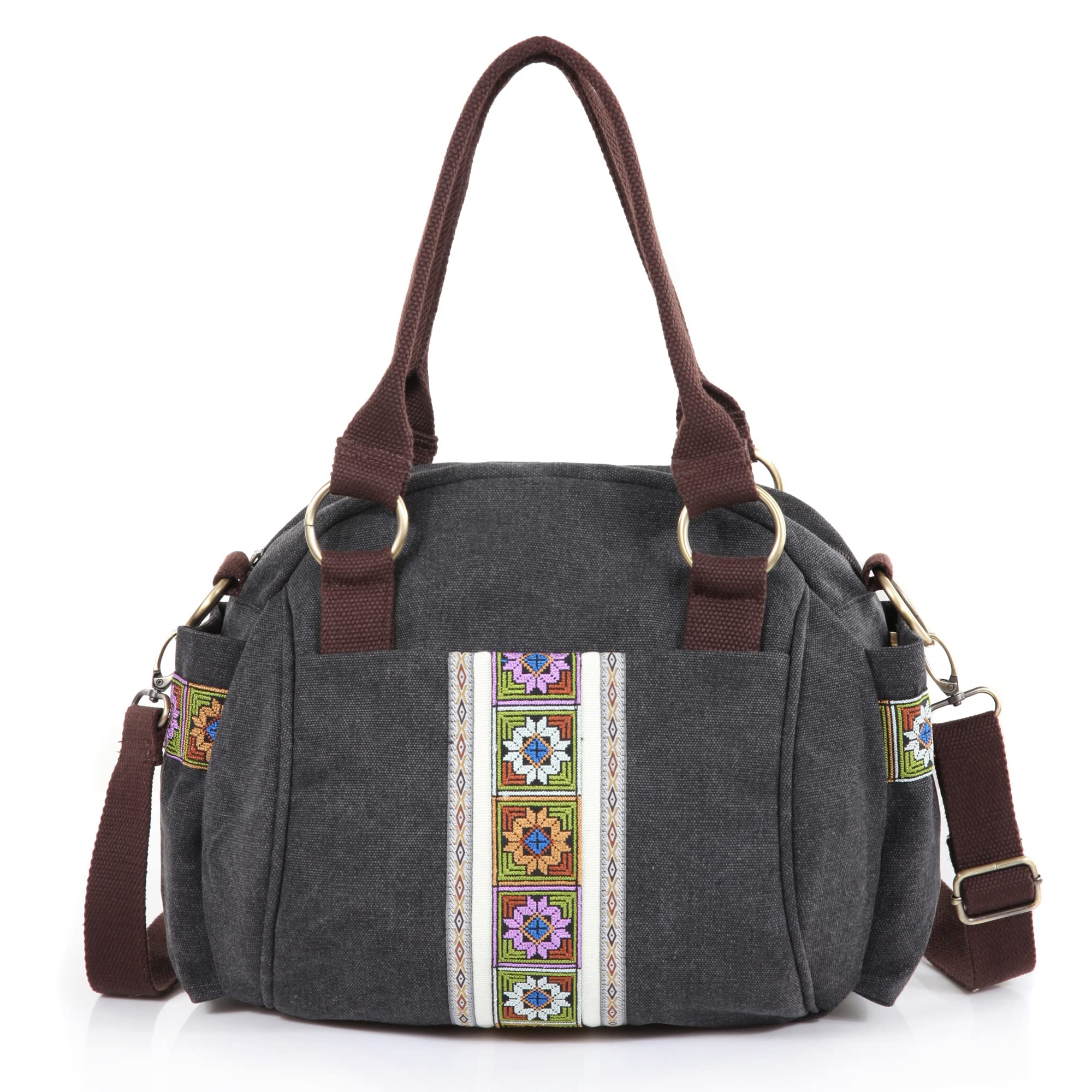 Women Canvas Top-Handle Handbag, Vintage Heavy-duty Crossbody Bag Tote Handbag