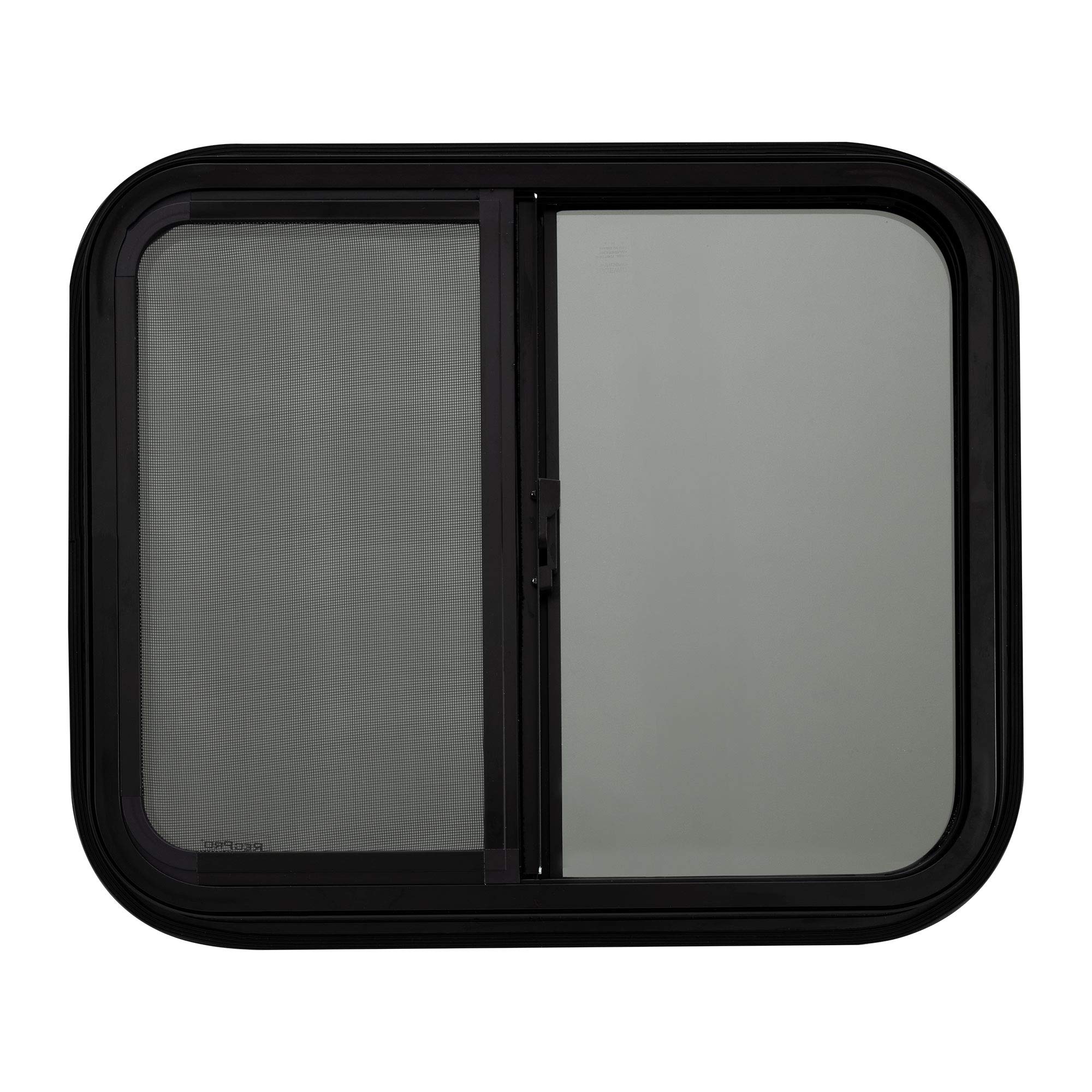 RecPro RV Window | 24" W x 20" H | Teardrop Style Horizontal Slide | 1 1/2 Wall Thickness | RV Window Replacement (2 Windows, with Trim Kit) | Made in USA