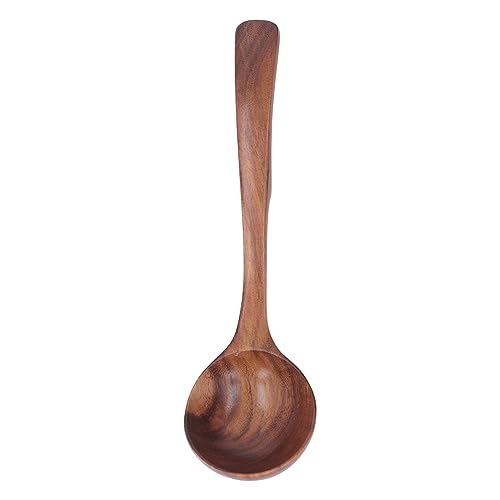 Serving Ladle Solid Wood Curved Handle Wooden Spoon Elegant Safe and Reliable Hotel Kitchen Utensils (Type A)