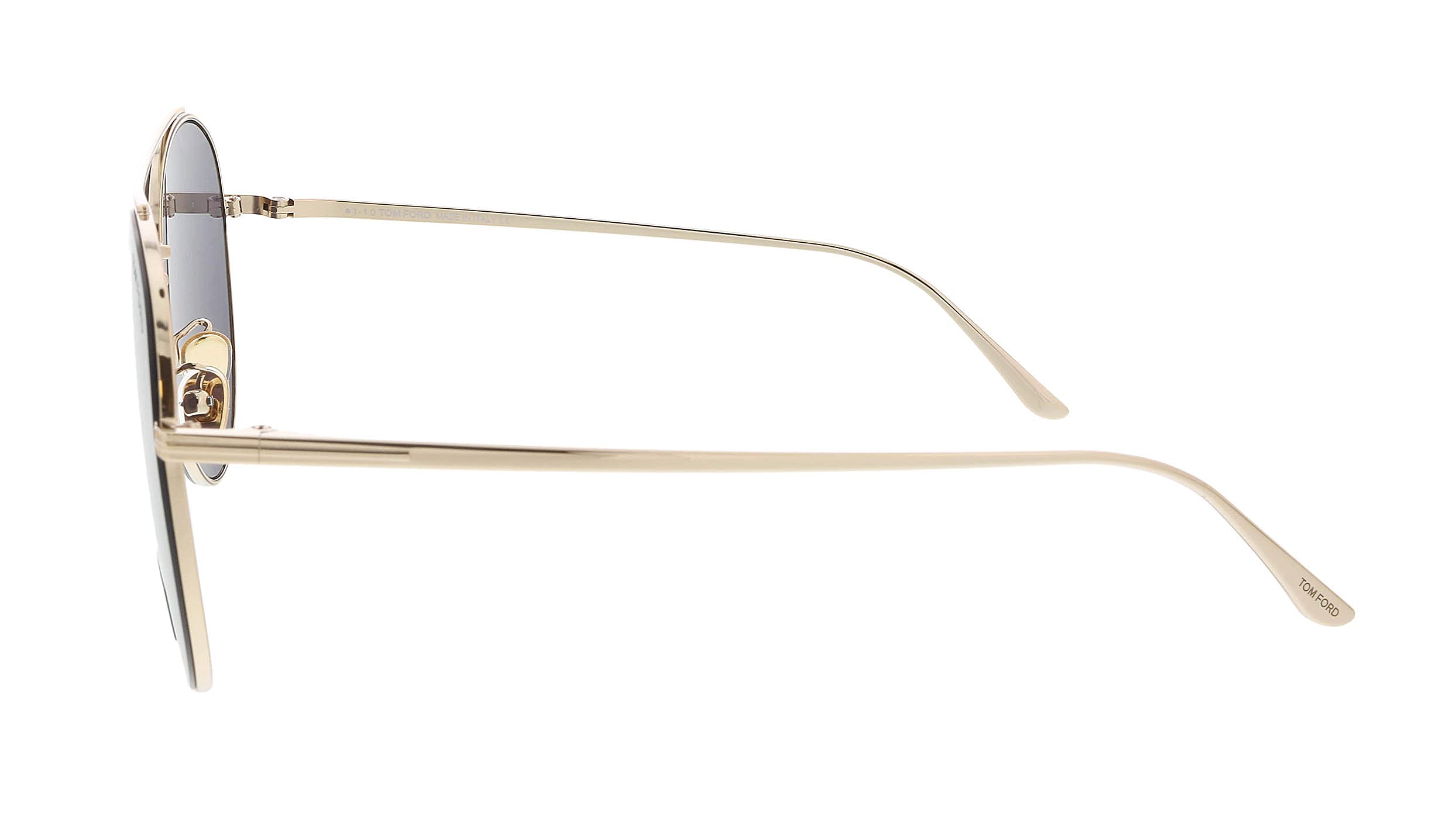 Tom Ford FT0757-D 28A Cleo Shiny Rose Gold Brow Bar Round Sunglasses for womens