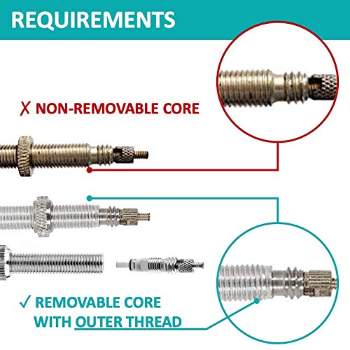 RideAir ConvertAir (Pair) Presta to Schrader Converter (not Adapter) Aluminium Anodized Black Change Your Tube or tubeless Valve to Schrader Easily - for Presta Removable Core (Silver)