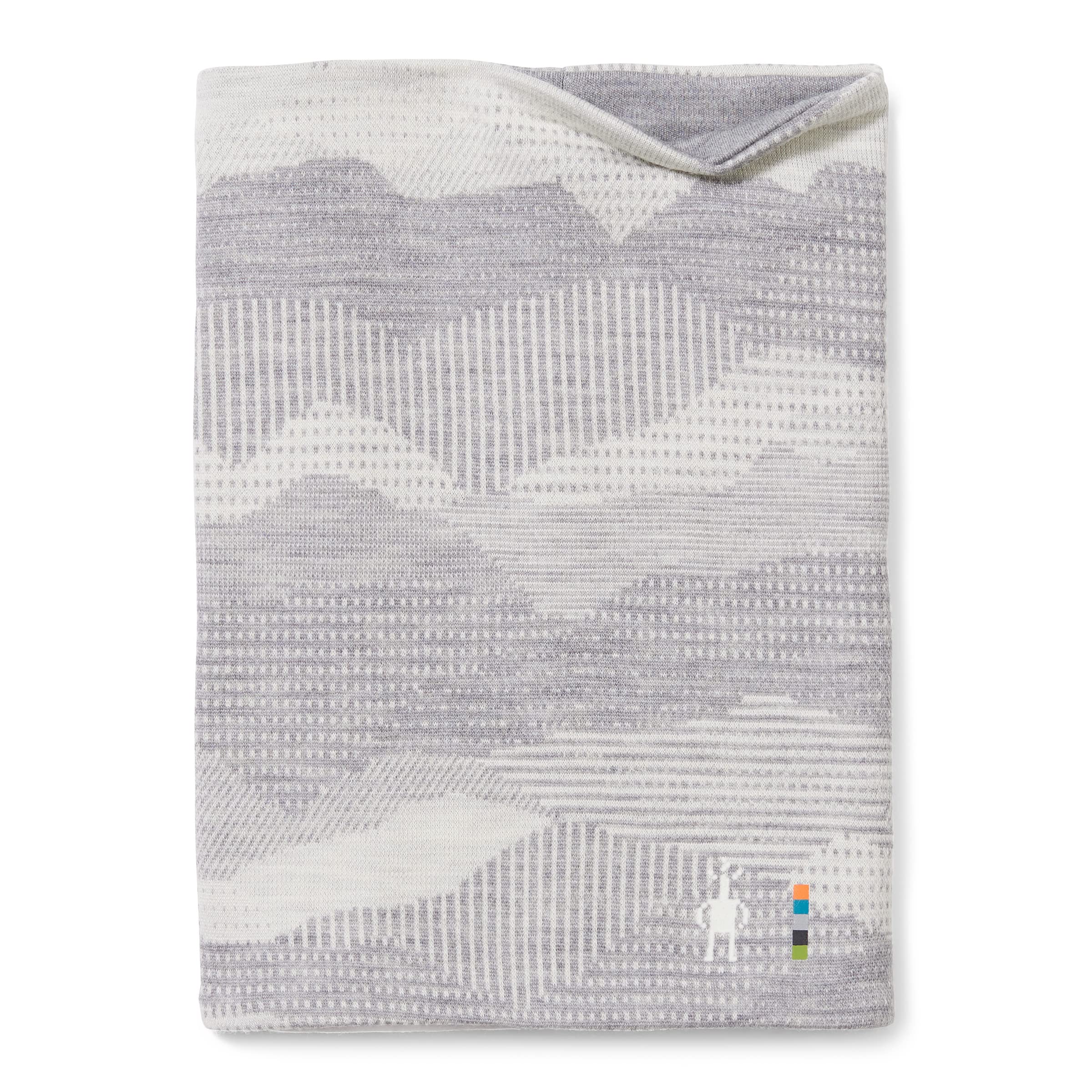 Smartwool Thermal Merino Reversible Pattern Neck Gaiter | Merino Wool Neck Warmer for Men and Women, Light Gray Mountain Scape, One Size