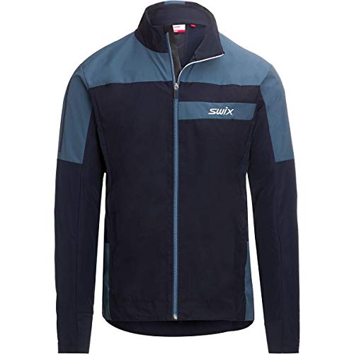 Swix Men's Standard 15221 Evolution GTX Infinium Cross-Country Regular Fit Windproof Water-Resistant Ski Jacket, Dark Navy, X-Large