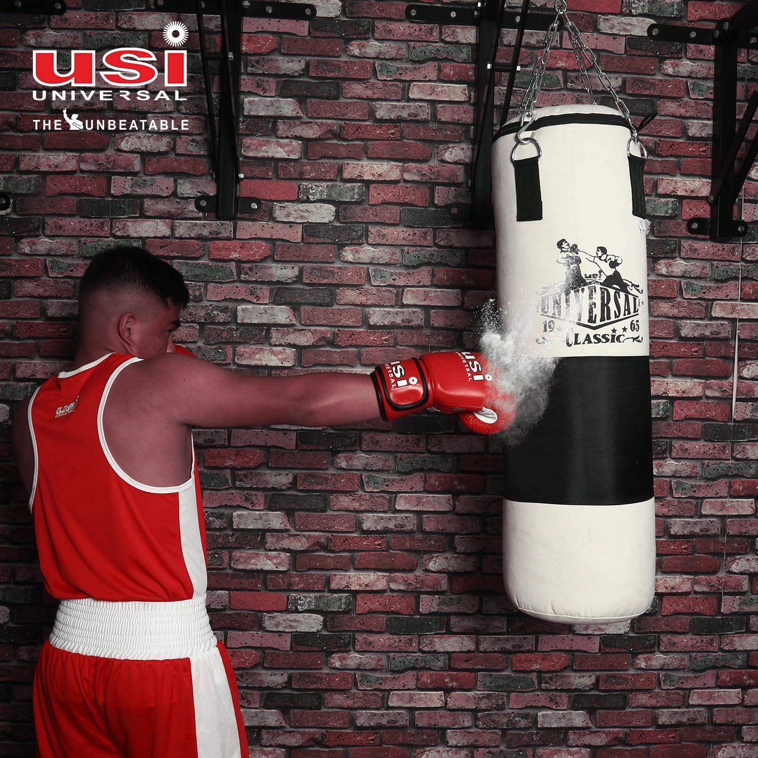 USI Classic Heavy Punch Bag Unfilled with Chain Set for Boxing MMA Kickboxing (2ft.)