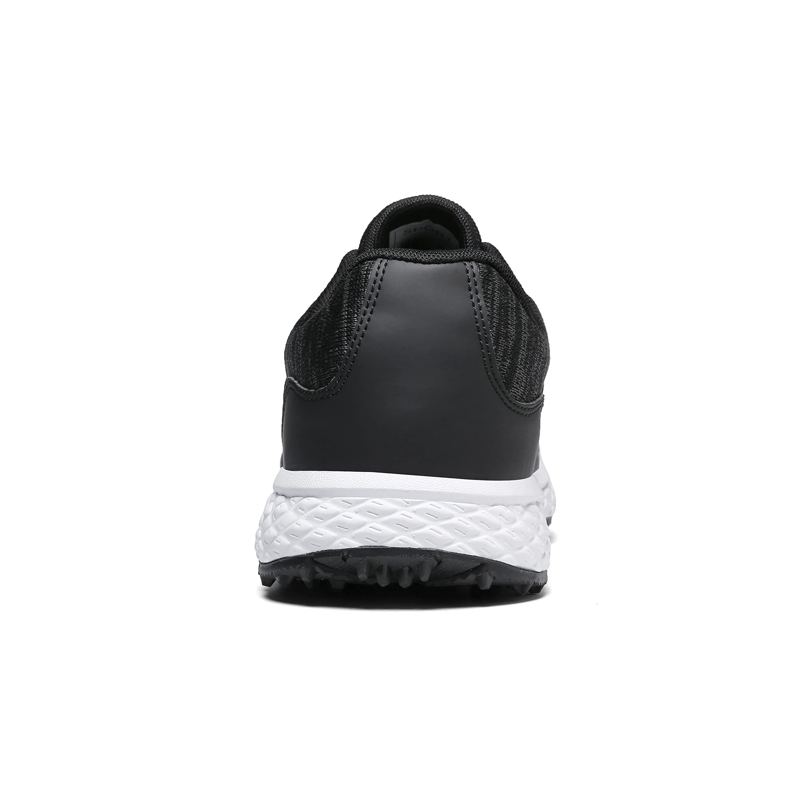WOLFWAY Mens Golf Shoes Spikeless Mesh Golf Ball Sneakers Classic Outdoor Golf Walking Cleats Black 44