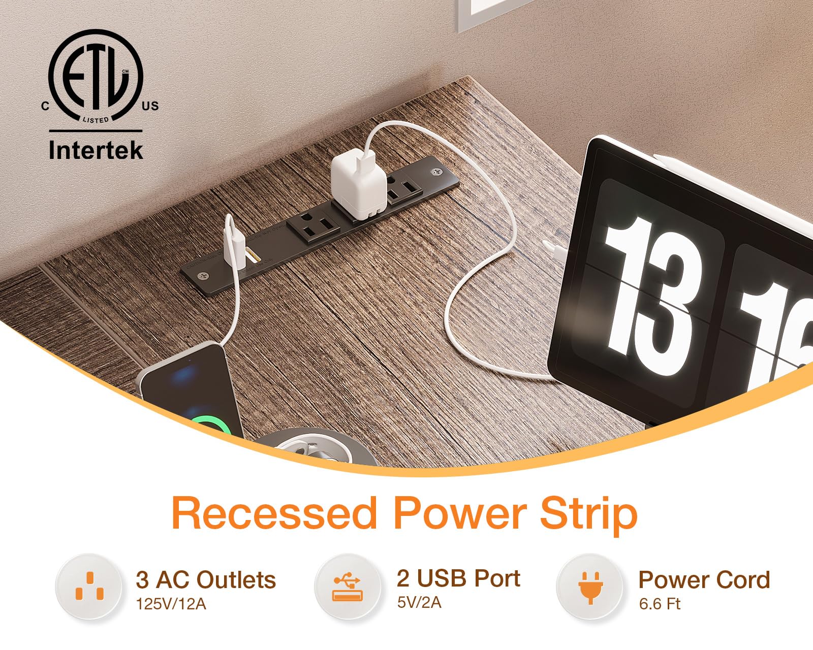ODK 66" L Shaped Desk with Power Outlet and USB Charging Ports, Reversible L Shaped Computer Desk with Storage Shelves, Home Office Desk, Gaming Desk, Corner Desk, Grey Oak