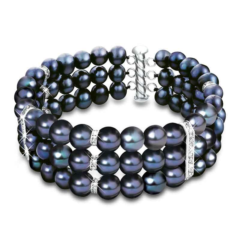 The Danbury Mint Midnight Spell Deluxe Black Pearl Bracelet - Gifts for Her - Black Pearls #1333-0295