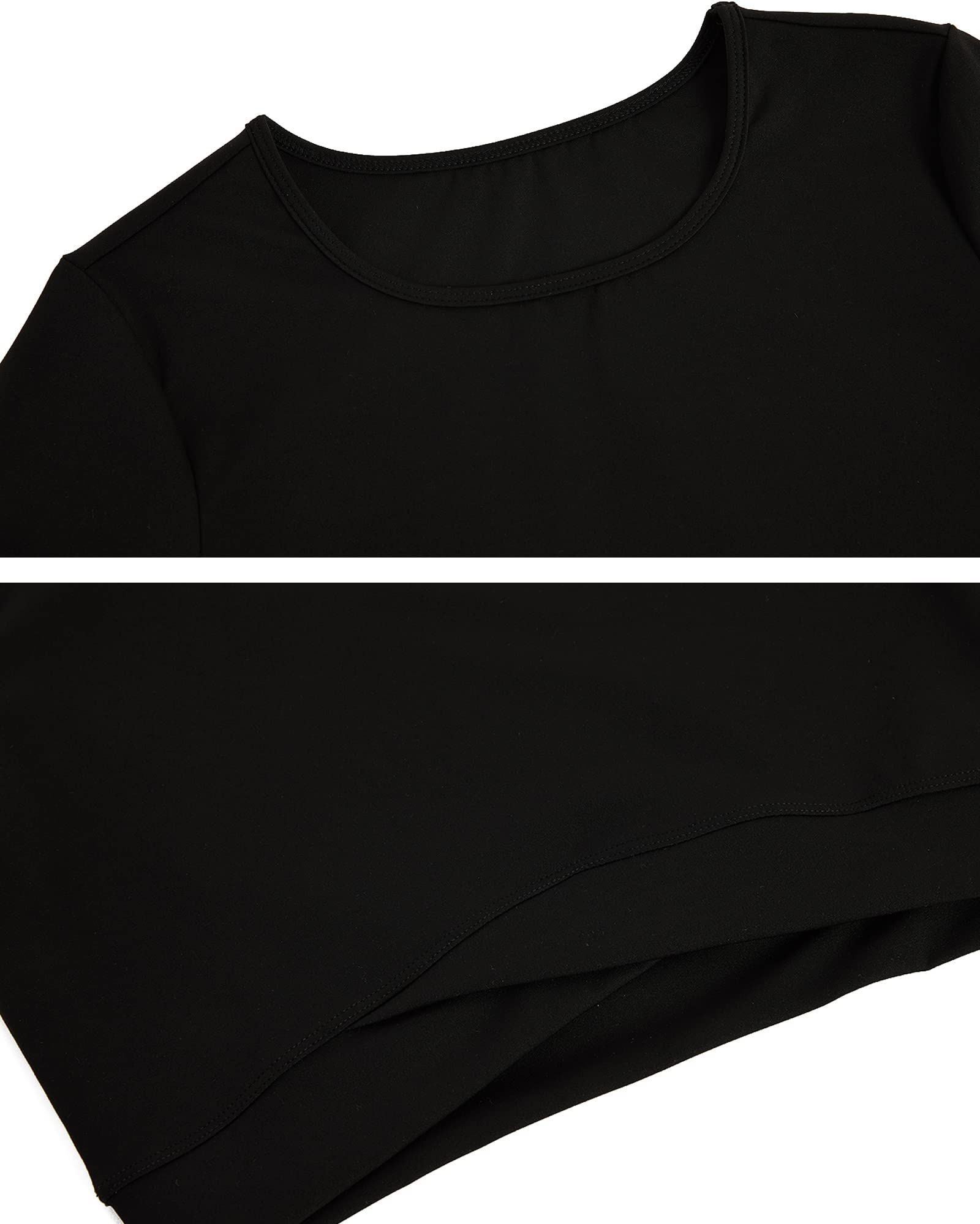 Ywyxhzha Workout Crop Tops for Women Basic Short Sleeve Seamless Crossover Athletic Yoga Shirts (Black,X-Large)