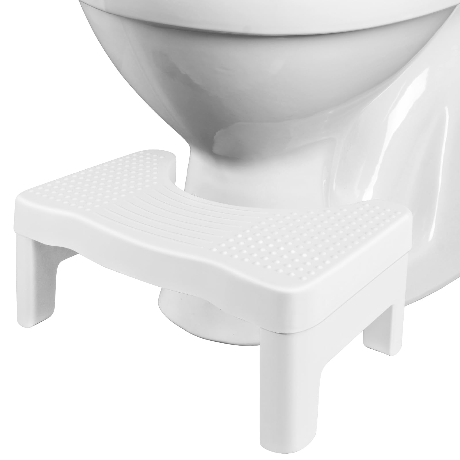 Squatting Toilet Stool for Adults, 6.5 Inch Height Non-Slip Bathroom Pooping Step Potty Stool, Healthy Stable Plastic Toilet Assistance Step with Comfort