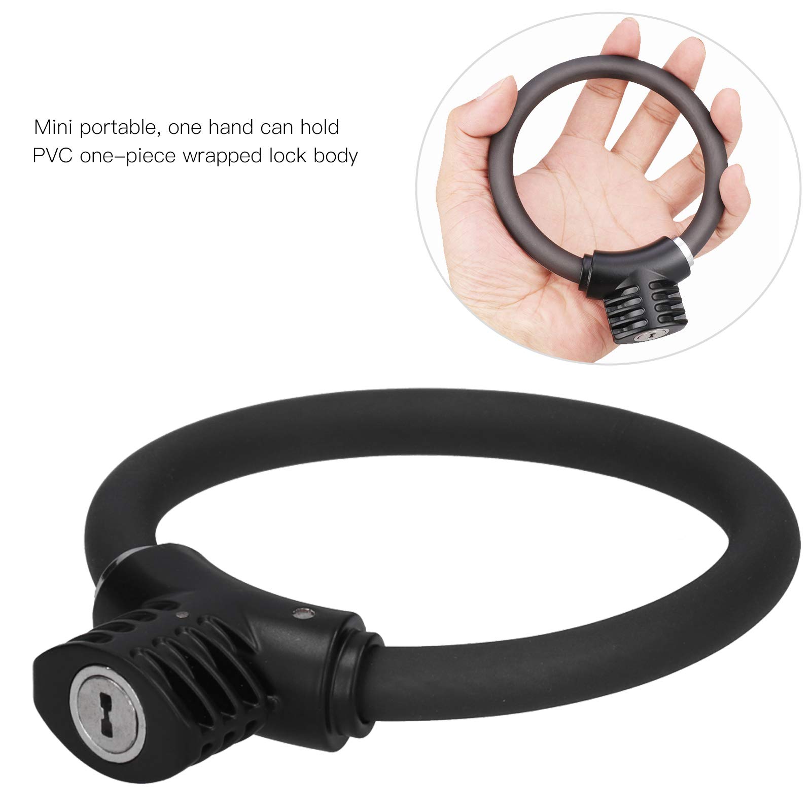 Tomantery Bicycle Chain Lock Reflective Black for Cable Lock for Bicycle Lock for Motorcycle Lock for Chain Lock(Matte Black)
