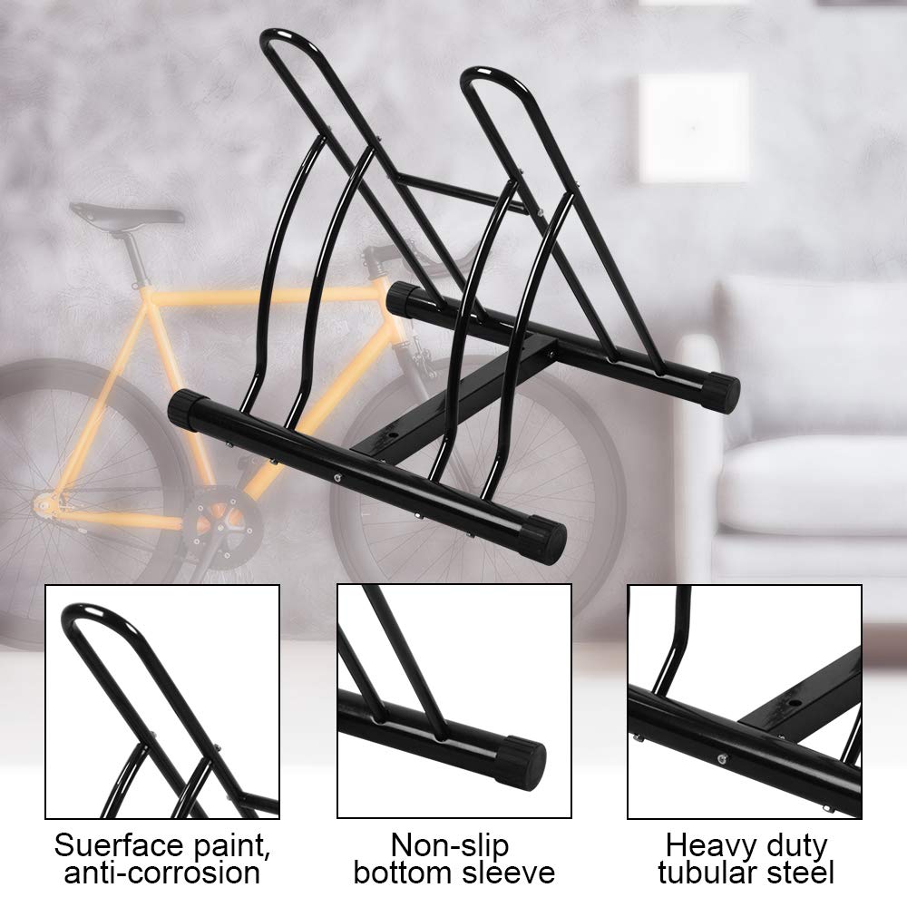 ONETWOFIT Bike Racks 2-Bike Floor Stand Bicycle Cycle Stand Garage Bicycle Storage Packing Rack for Indoor and Outdoor Using