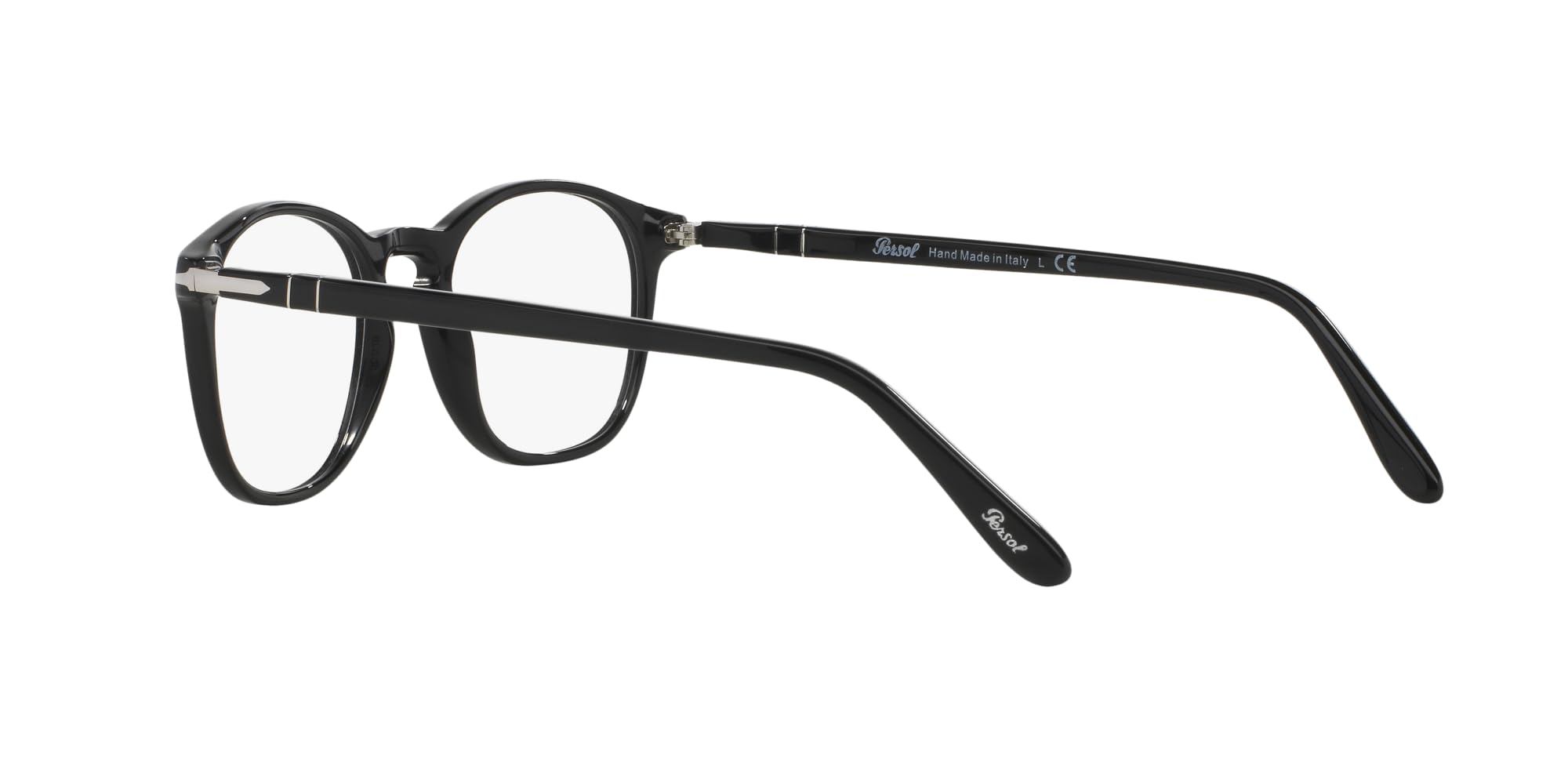 Persol PO3007V Square Prescription Eyewear Frames, Black/Demo Lens, 50 mm
