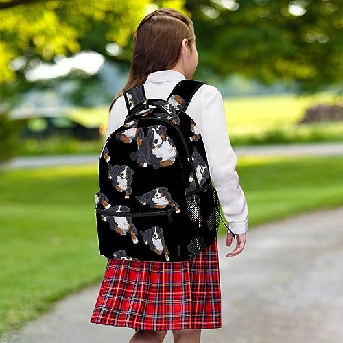 Swiss Bernese Mountain Dog Travel Laptop Backpack Casual Daypack with Mesh Side Pockets for Book Shopping Work
