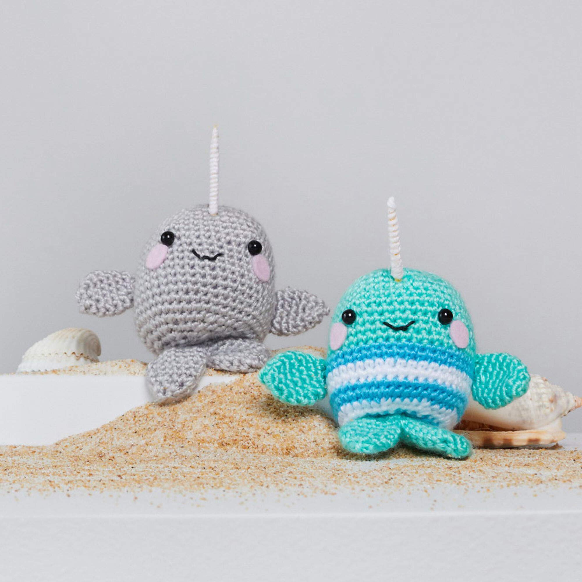 Red Heart Amigurumi Yarn, (3-Pack) Elephants, Narwhals, and Flamingos!