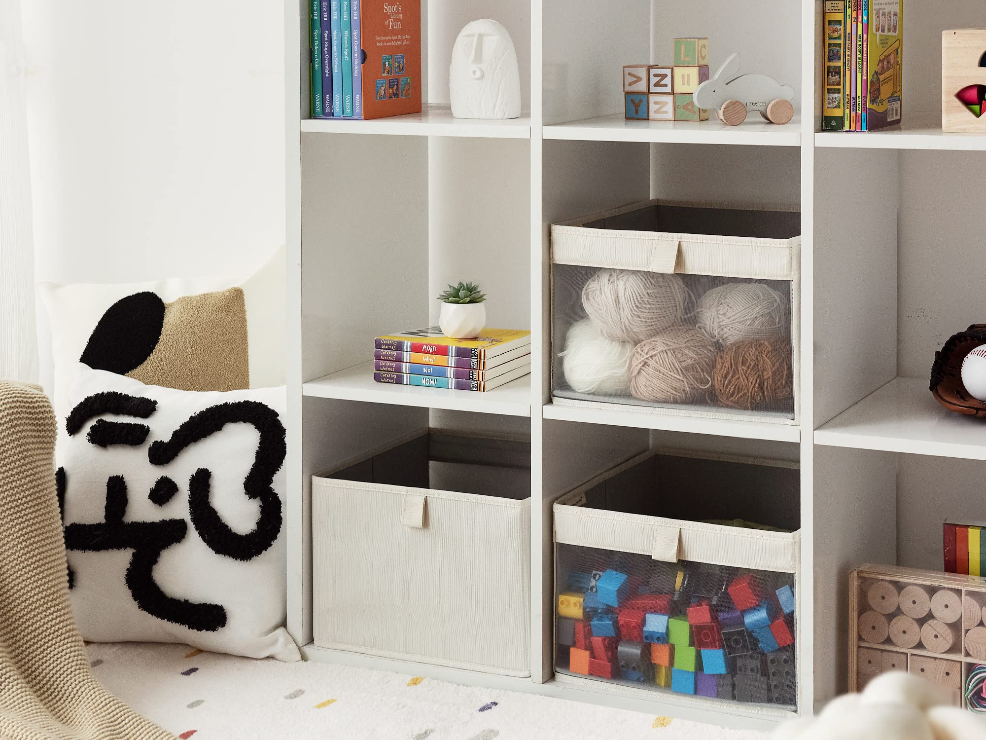 StorageWorks Storage Baskets for Shelves and Closet Storage Bins with Clear Window