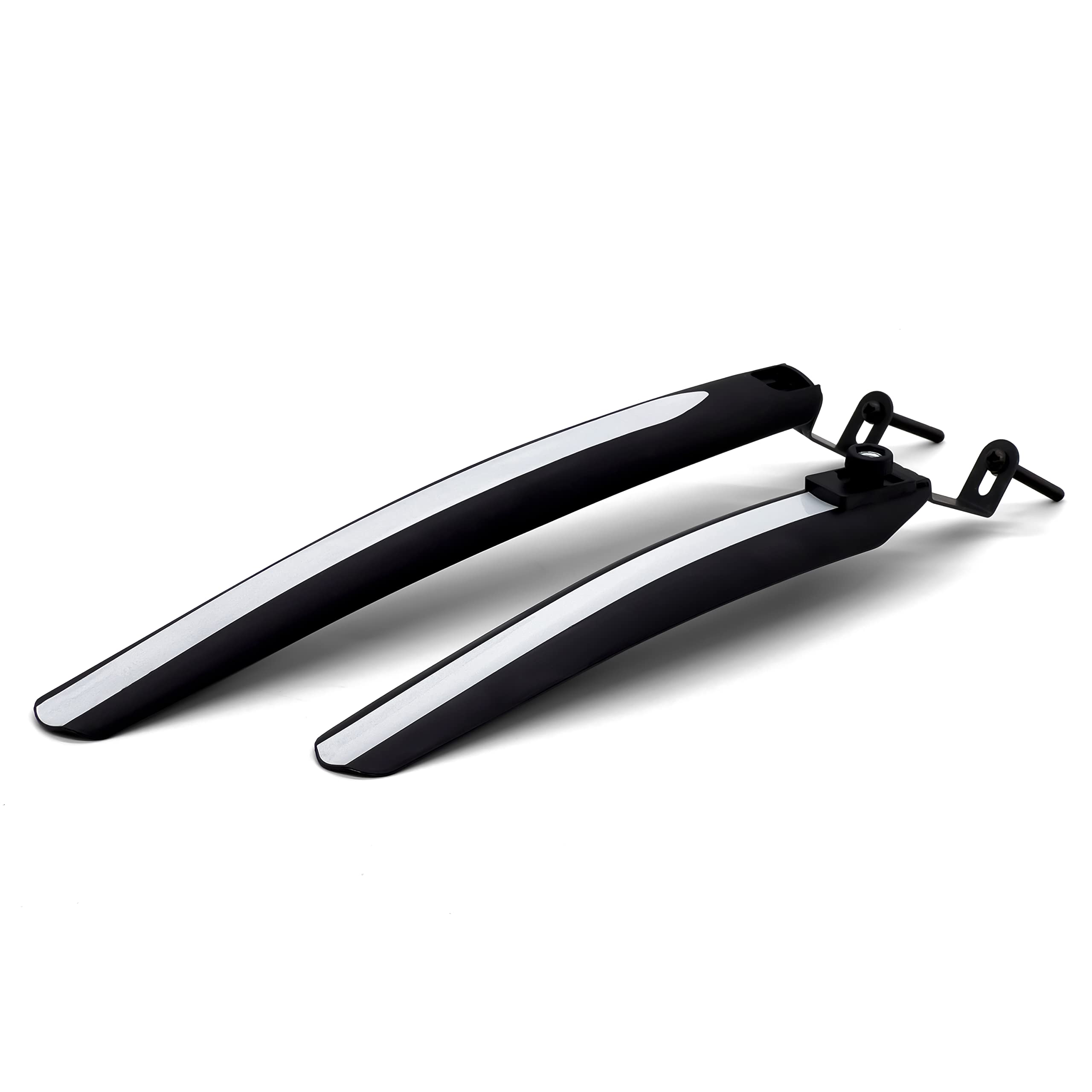 Silfrae Adjustable Standard 26 inch Mountain Bike Splash Guard Bike Fenders Set Front and Rear (Black&Reflective)