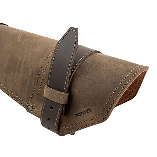 Valhalla Gear, Set of 2 Vambrace Bracers, Viking Style Hand Protector for Archery, Medieval Armband, Wrist Guard, Adjustable Buckles, Full Grain Leather, Handmade, Bourbon Brown