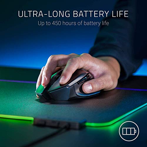Razer Basilisk X Hyperspeed Razer 5G Advanced 16K DPI Optical Sensor Wireless Gaming Mouse with Up to 450 Hours of Battery Life, Mechanical Mouse Switches (Black)