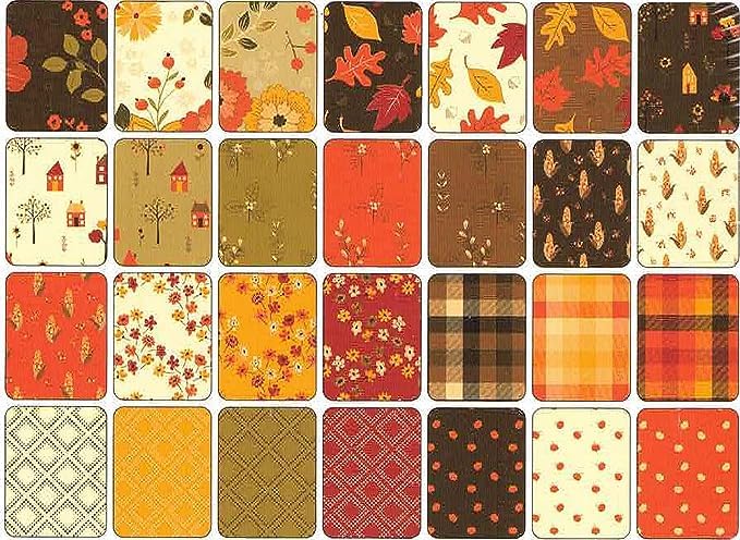 Riley Blake Fall’s in Town Fabric by Sandy Gervais, Premium Quilting Fabric, Perfect for Quilting, Crafting, Sewing Projects and More… (Fall’S in Town 5” Stacker)