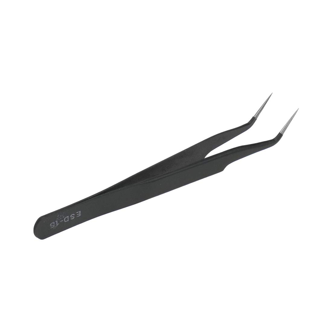 Sydien 4pcs Stainless Steel Fine Tweezers Straight & Curved Pointed Tweezers Sharp Needle Nose Pointed Tweezers For Eyelash Extension, Eyebrow Removal (Black)