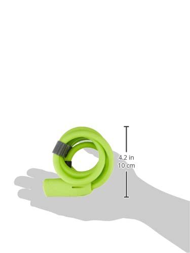 Ulac Bauhaus Bicycle Key, Silicone Cover, Bicycle Coil Wire Lock, 0.4 x 59.1 inches (10 x 150 cm), Light Green