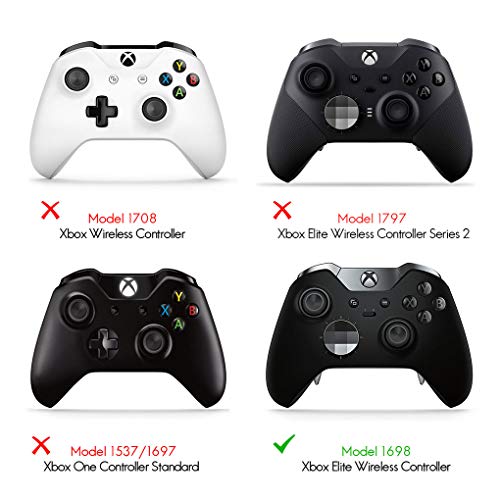 TOMSIN Rubberized Grips for Xbox Elite Controller, Replacement Left Right Rubber Back Panels Shell Parts (Black)